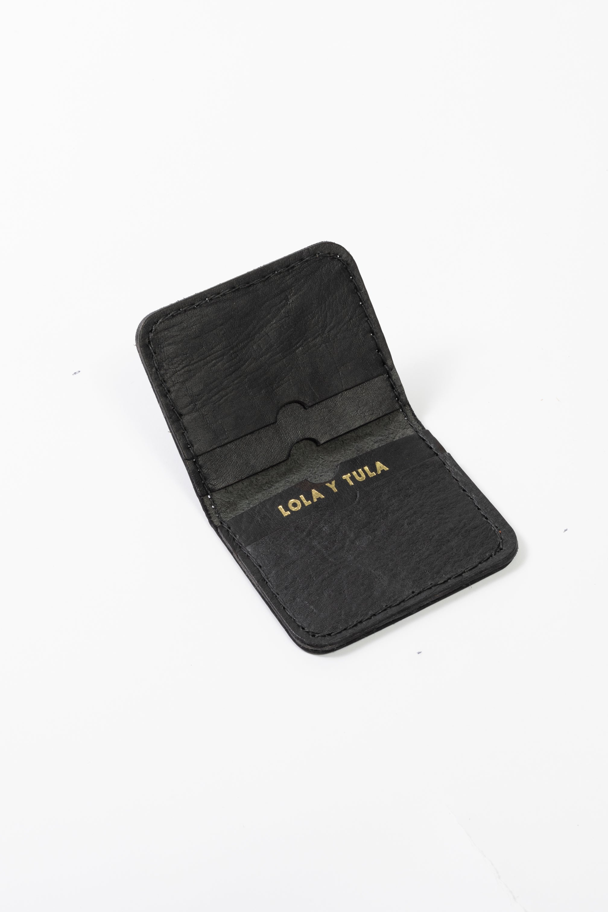 LEATHER CARDHOLDER WALLET // BLACK – LOLA Y TULA